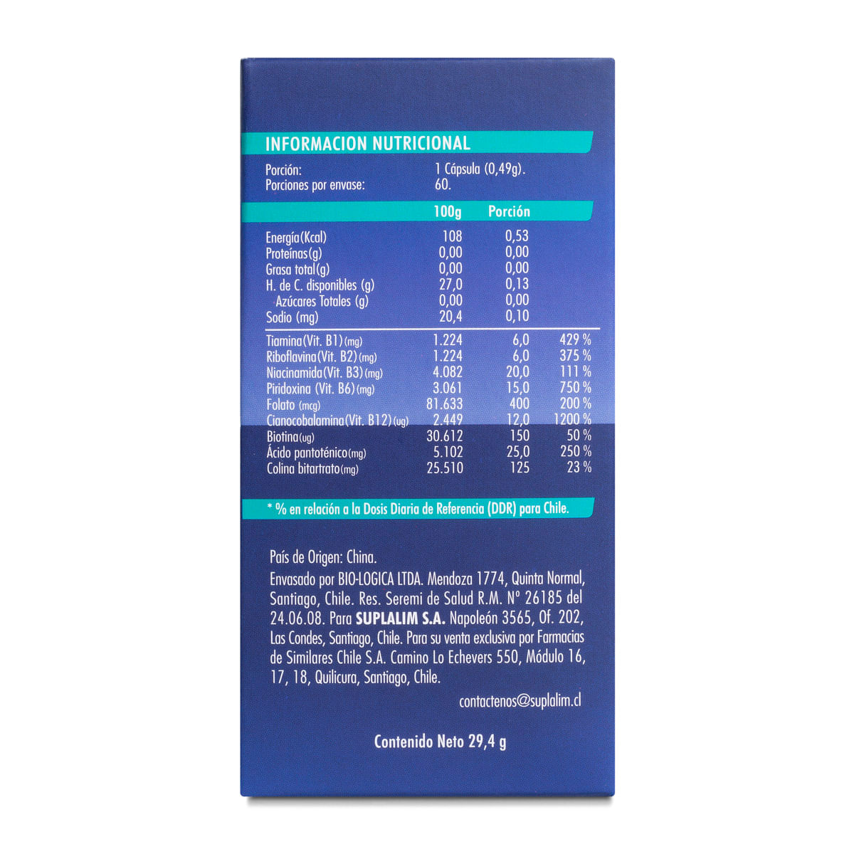 Multivitamínico B x60 Cápsulas - Farmacias del Dr. Simi