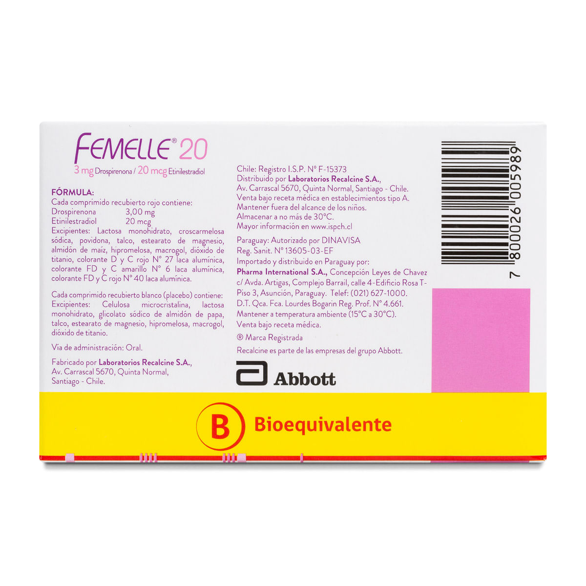Femelle 20 Comprimidos Recub - Farmacias del Dr. Simi