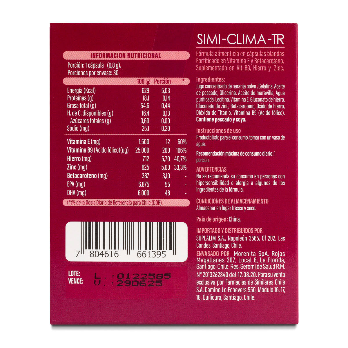 SIMI CLIMA TR 30 CAP F ALIMENTICIA - Farmacias del Dr. Simi