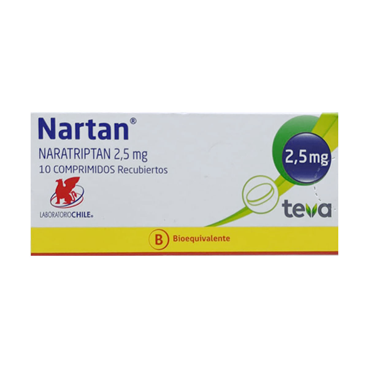 Nartan naratriptan 2,5 mg 10 comprimidos recubiertos - Farmacias del Dr ...