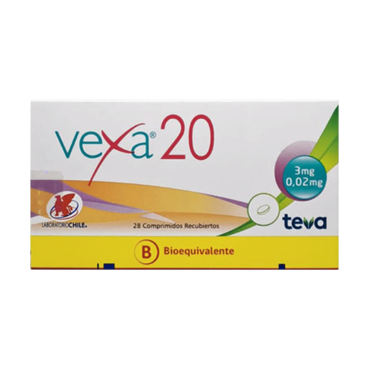 Vexa 20 drospirenona 3 mg etinilestradiol 0,02 mg 28 comprimidos ...